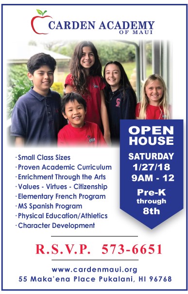 Open-House-January27-2018 - Carden Academy of Maui