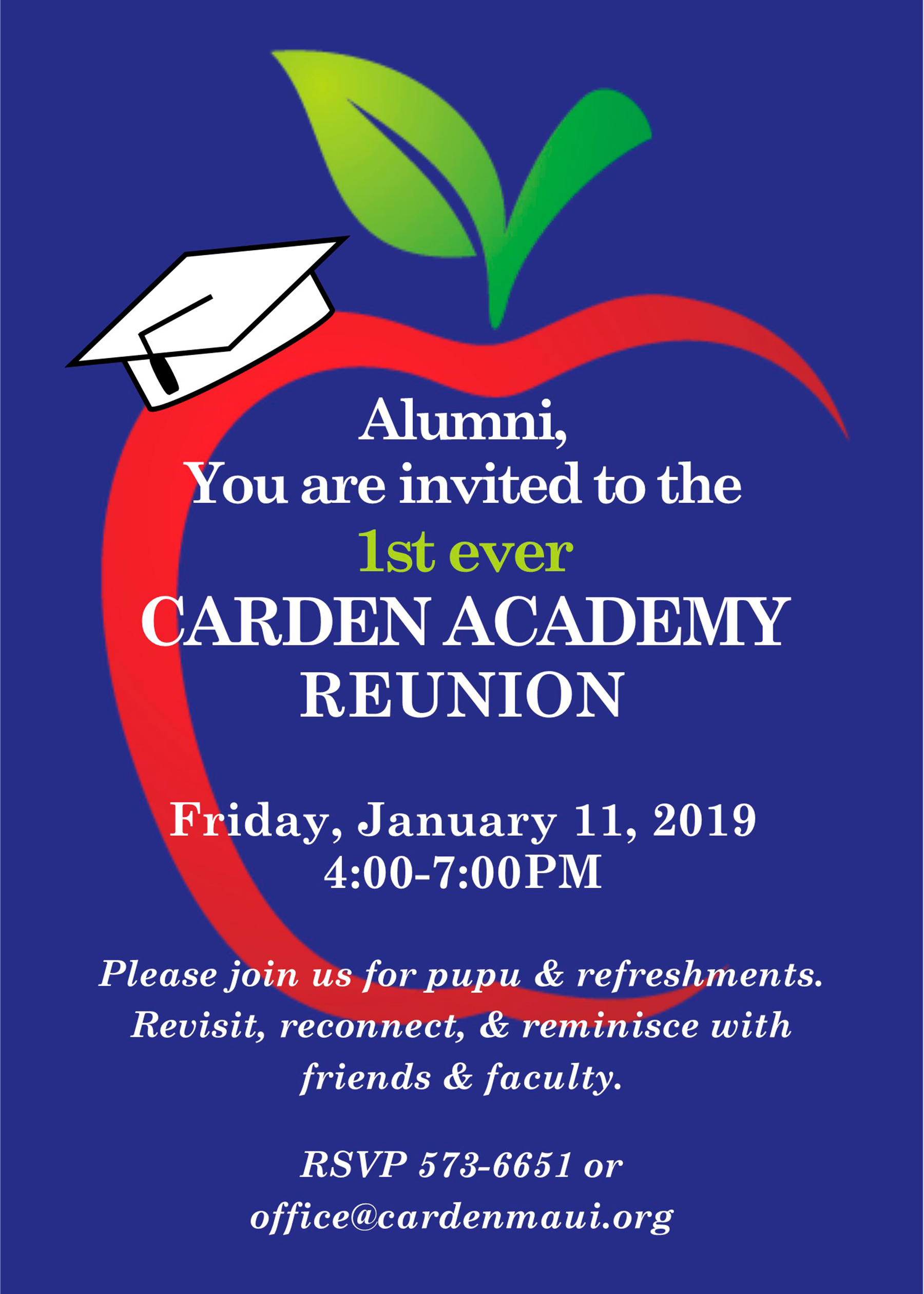 Reunion Invite 2019 - Carden Academy of Maui